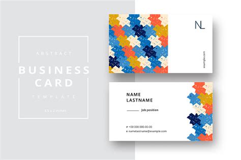최신 유행 최소한의 추상 명함 템플릿입니다 기하학적 패턴의 현대적인 기업 문구 Id 레이아웃 정보 샘플 이름 텍스트와 벡터 패션 배경 디자인입니다 0명에 대한 스톡 벡터