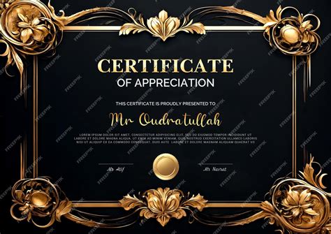 Premium Psd A Framed Certificate Of A Crown Of Honor Of Approval