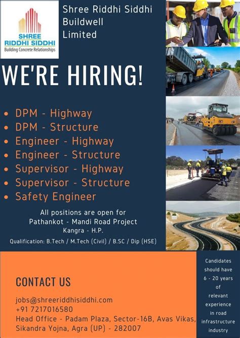 shree riddhi siddhi buildwell ltd on linkedin urgenthiring projectsite jobs hiring