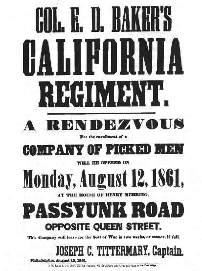 California And The Civil War 71st Regiment Of Infantry Pennsylvania