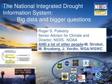 Pdf The National Integrated Drought Information System Big Data And Bigger Questions Roger