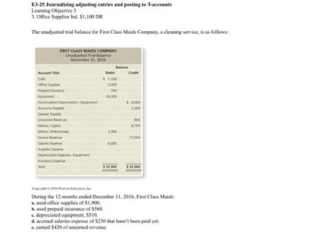 Solved E3 25 Journalizing Adjusting Entries And Posting To