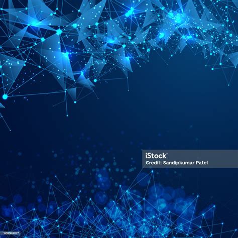 연결된 선과 점들이 있는 기하학적 추상적인 배경 구조 분자 및 통신 신경얼기에 대한 스톡 벡터 아트 및 기타 이미지 신경얼기 배경 주제 보건의료기술 Istock