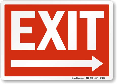 Exit Arrow Sign Printable