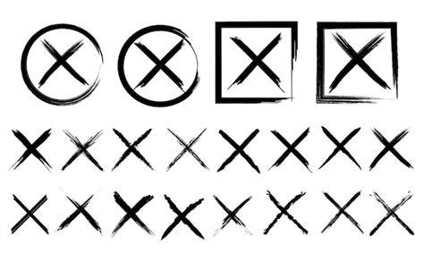 Premium Vector Set Of Cross Mark Brush Stroke