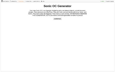 Sonic Oc Generator