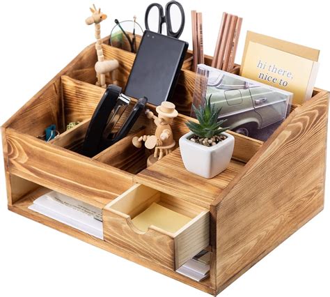 Wood Desk Drawer Organizers With File Organizer Pen Holder Decor Combo