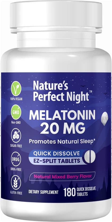 Natures Perfect Night Melatonin 20mg 180 Quick