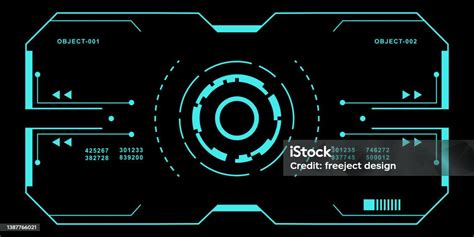 Hud 미래 지향적인 디스플레이와 디테일이 돋보이는 디테일 공상 과학 모니터 화면 현대 배경에 대한 벡터 그림입니다 첨단 사용자