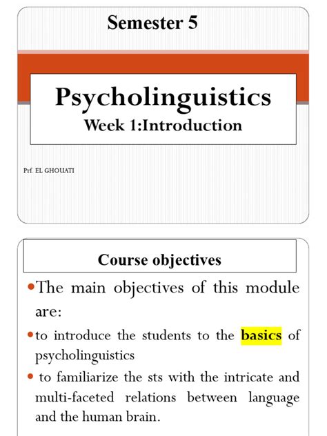 Introduction To Psycholinguistics 1 Pdf Psycholinguistics Linguistics