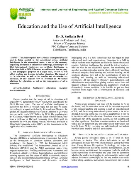 Artificial Intelligence Ai In Schools Ppt Pdf