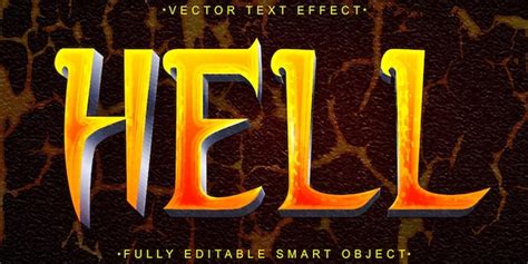 Premium Vector Fire Lava Orange Hell Vector Fully Editable Smart Object Text Effect