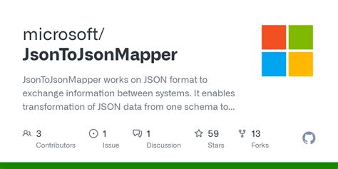 Github Microsoftjsontojsonmapper Jsontojsonmapper Works On Json