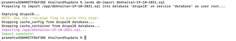 how to setup existing website with lando drupal 8 how to setup
