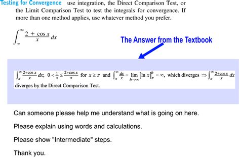solved testing for convergence use integration the direct
