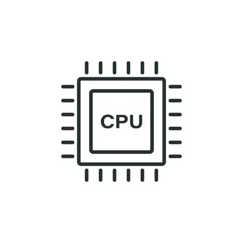 Cpu For Computer And Smartphone Icon In Flat Style Processor Chipset Vector Illustration On