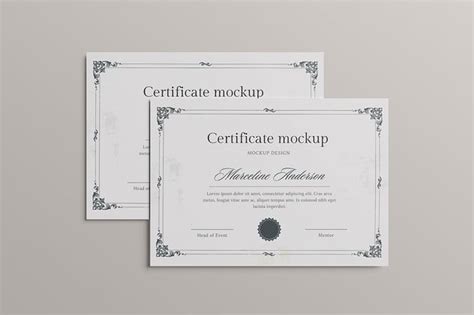 Certificate Mockup Product Mockups Ft Mockup And Paper Envato