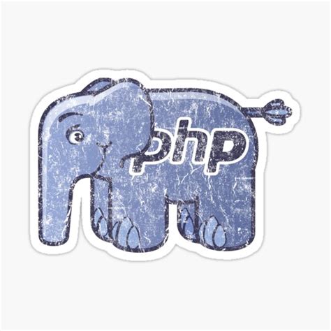 vintage php elephpant logo sticker by vladocar redbubble