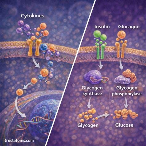 Molecular Signaling Cascades In Cells Trust Atoms