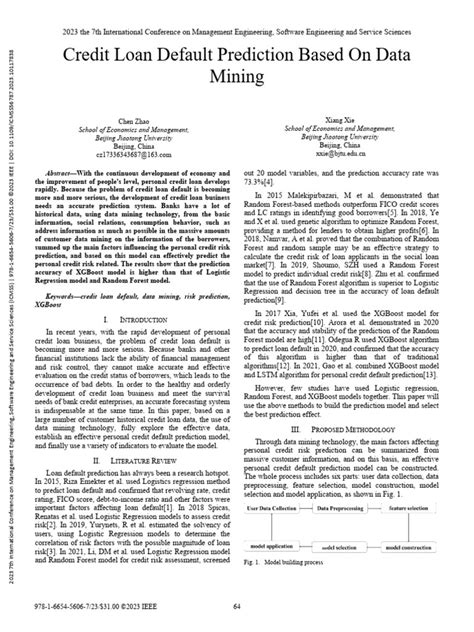Credit Loan Default Prediction Based On Data Mining Pdf Prediction