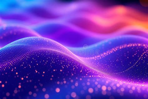 3d Abstract Wave Of Light And Color Data Points Perfect For Technology