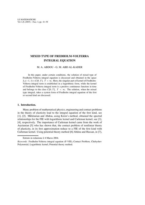 Pdf Mixed Type Of Fredholm Volterra Integral Equation
