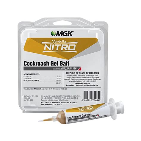 Mgk Vendetta Nitro Cockroach Gel Bait 4 Tubes 30g Each