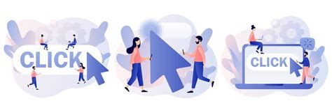 Click Here Button Cursor Pointer Sign Tiny Vector Image