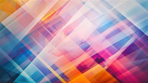 Abstract Overlapping Geometric Shapes In A Vibrant Spectrum Colors Stock Illustration