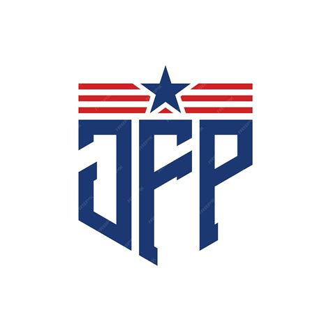 Premium Vector Patriotic Jfp Logo With Star And American Flag Straps