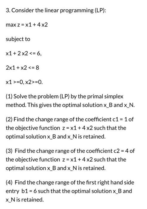 Solved 3 Consider The Linear Programming Lp Maxzx14×2