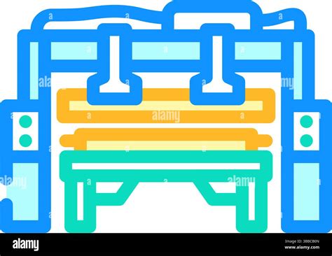 Assembly Line Wood Frame House Color Icon Vector Illustration Stock