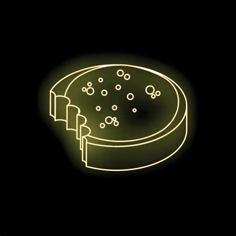 Round Bread Loaf With A Bite Taken Out Glowing Neon Icon 52235085