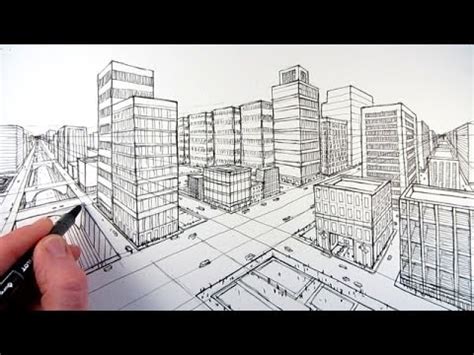 HOW TO DRAW A CITY USING TWO POINT PERSPECTIVE APRENDA DESENHAR HOJE