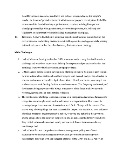 Factors Affecting The Devolution Disaster Management In Kenya Pdf