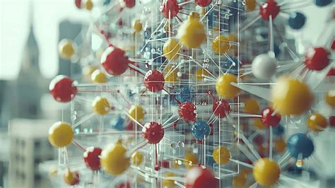Abstract 3d Rendering Of A Complex Molecular Structure Vibrant Spheres