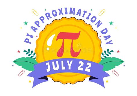 Pi Approximation Day Vector Illustration Celebrated On July 22