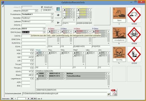 Ausgezeichnet Gefahrstoffkataster Excel Vorlage Xlsxdl Kostenlos Vorlagen Und Muster