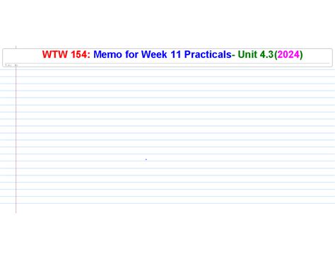 WTW 154 Memo For Week 11 Pratcticals Unit 4 WTW 154 WTW 154 Memo For Week 11 Practicals
