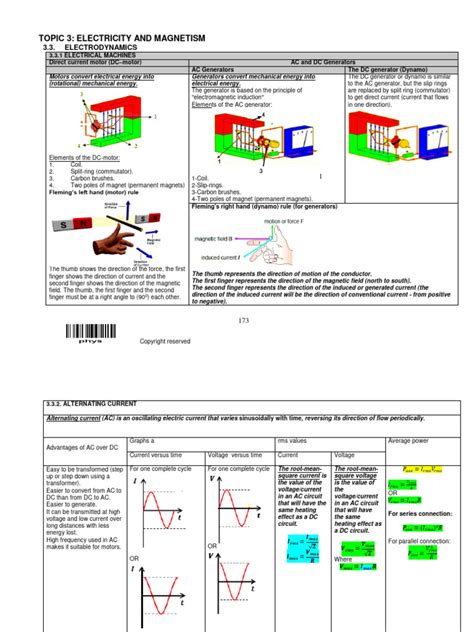 Electrodynamics Notes 2020 Pdf Electric Generator Electric Motor