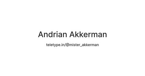 Andrian Akkerman — Teletype