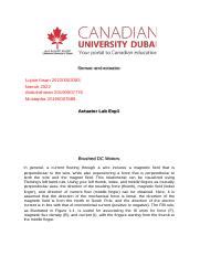 Sensor And Actuator Lab Exp Brushed DC Motors Understanding Course Hero