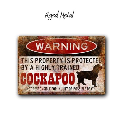 Cockapoo Signfunny Metal Signsdog Warning Signfunny Dog Etsy