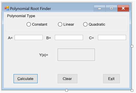 Visual Basic Windows Forms Application For Polynomial