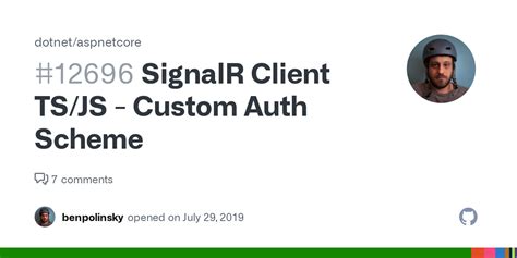 Signalr Client Tsjs Custom Auth Scheme · Issue 12696 · Dotnet
