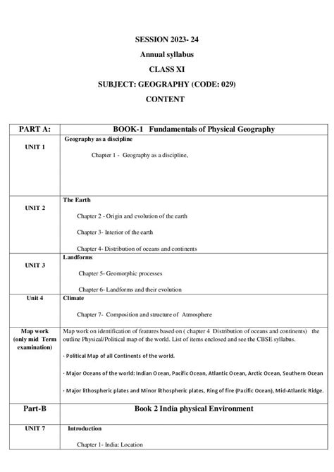 Edudel Syllabus Class 11 Geography 2024 Pdf Aglasem