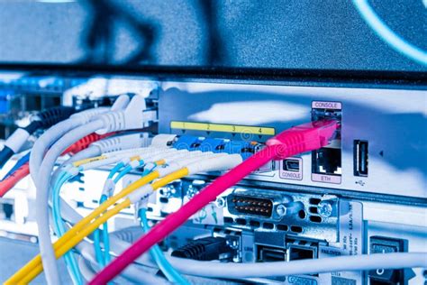 Ethernet Cables Connected To Server Switch Stock Photo Image Of Cord Interface 261671142