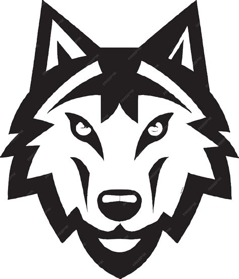 Premium Vector A Wolf Head With A Black And White Logo