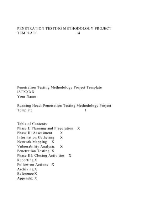 Penetration Testing Methodology Project Template Docx