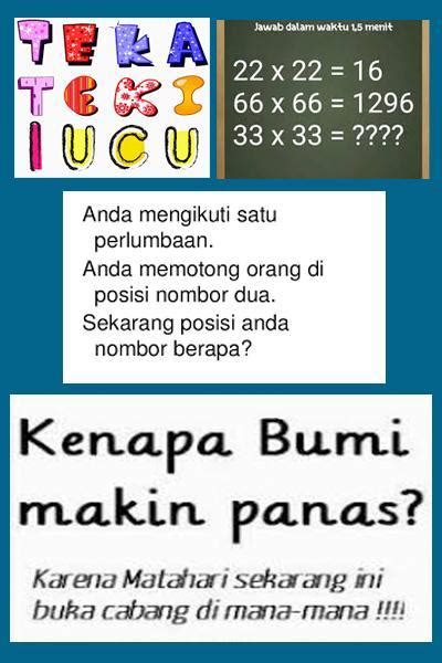 Teka Teki Lucu Ada Jawabannya